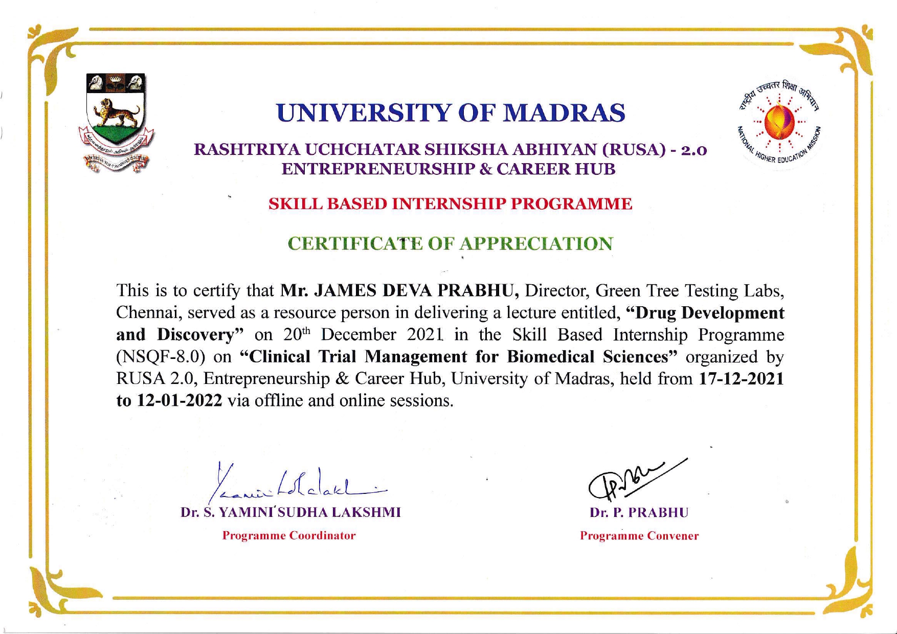 Training & Internship Programs – Green Tree Labs